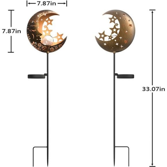 Accents | Moon Solar Lights Outdoor Garden Decorative Star Solar ...